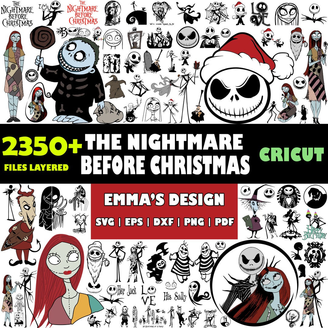 The Nightmare Before Christmas 2350 Files Svg Bundle, Layered Design ...