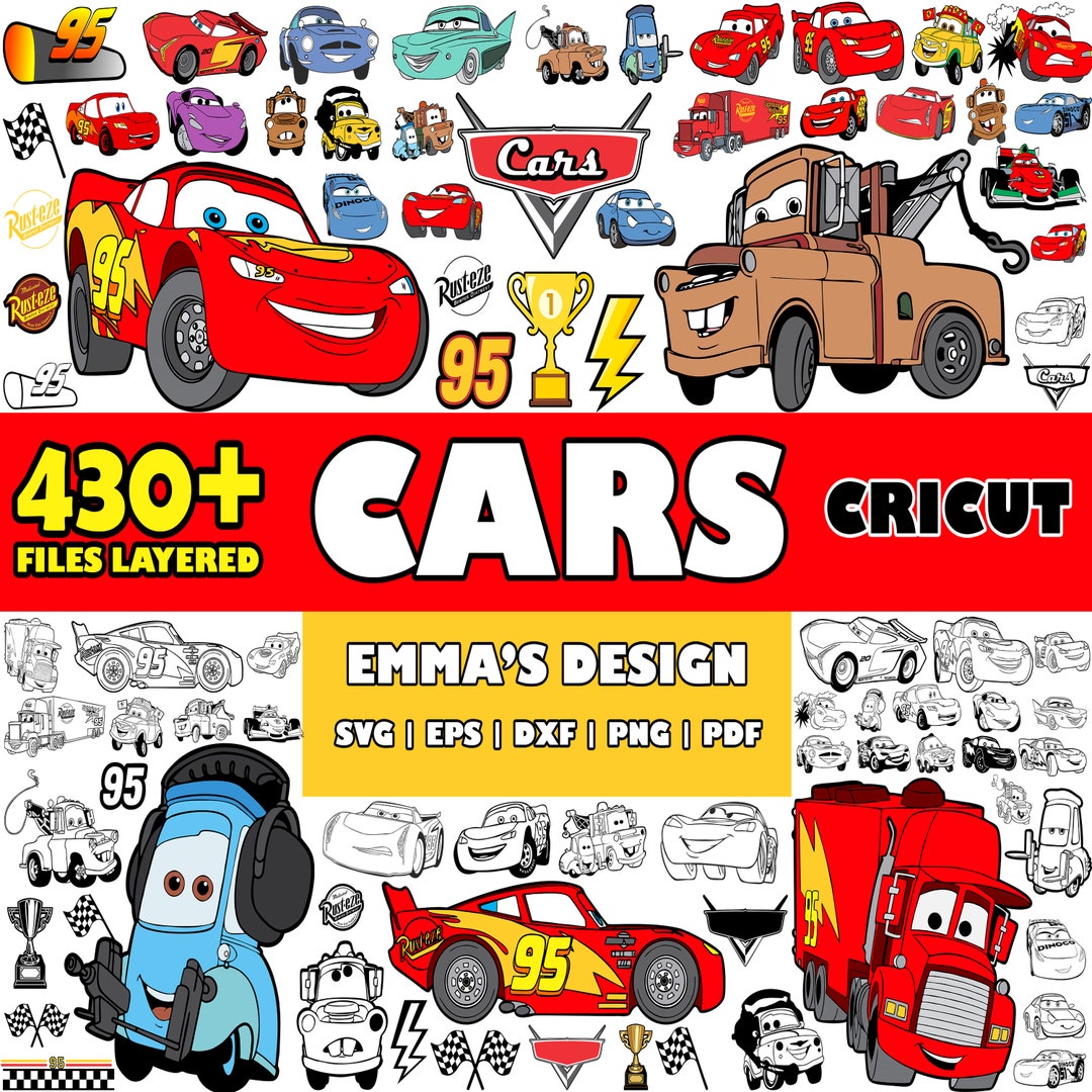 Cars Movie SVG Bundle: Layered Design, Cricut Ready (digital Download ...