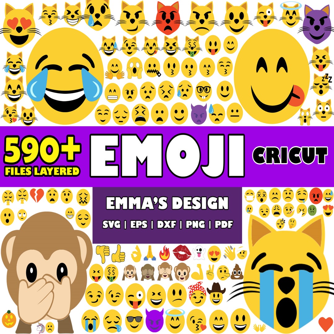 Emoji SVG Bundle – 590+ Layered Vector Files (digital Download) - Etsy