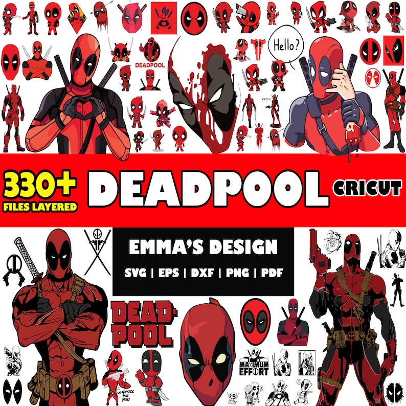 Deadpool SVG Bundle: Layered Vector Files for Cricut (digital Download ...