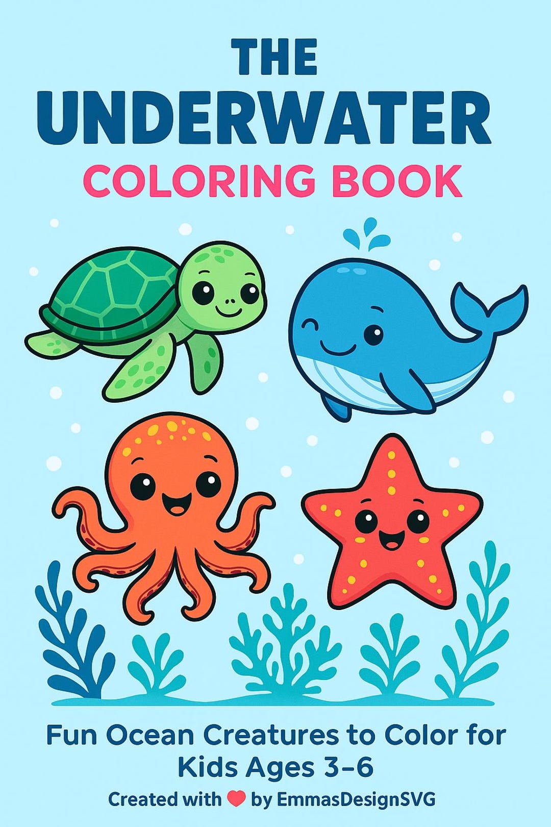 Ocean Animal Coloring Book: 10 Printable Pages for Kids (PDF) - Etsy