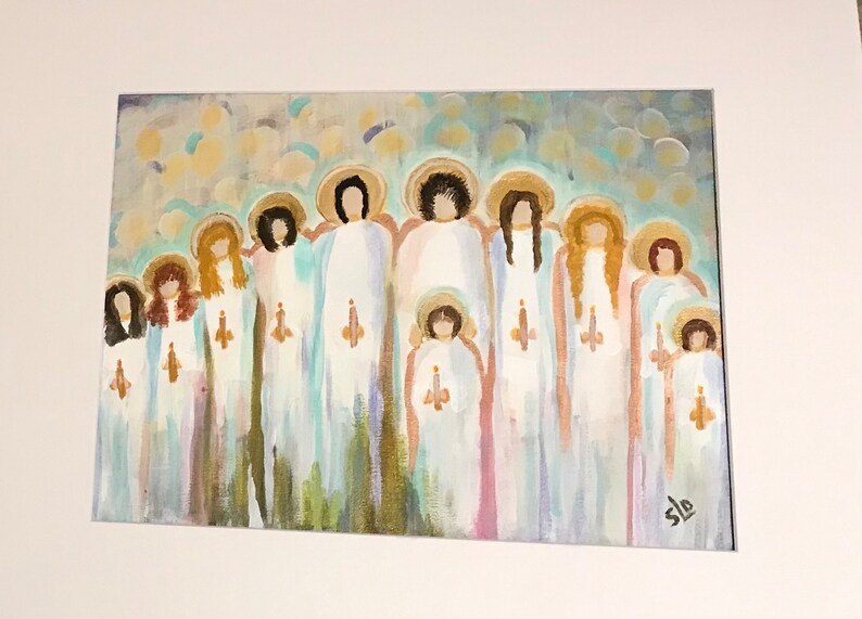 Angel Welcoming Committee Hand Painted Acrylics on a Horizontal 14x11 ...