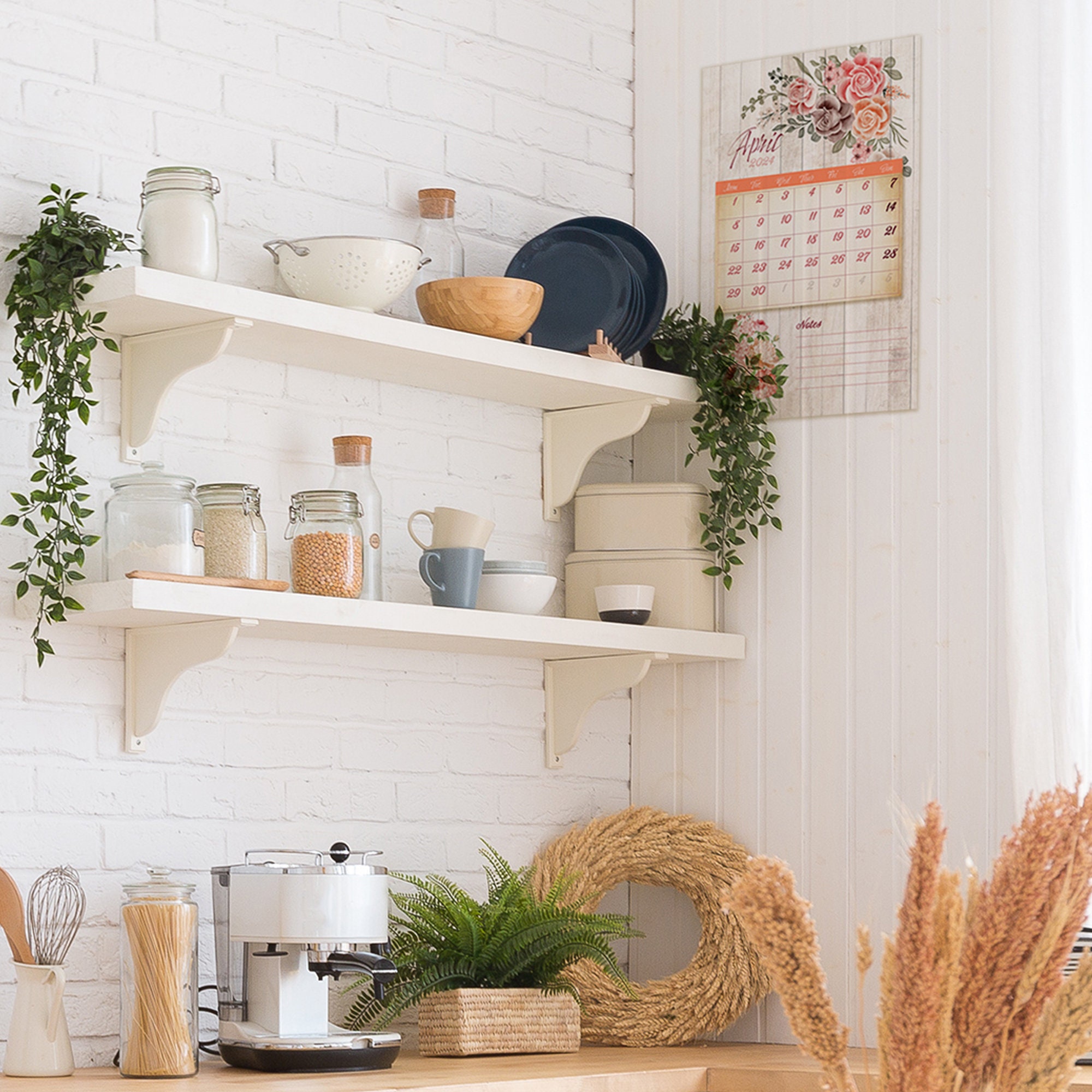 Calendario Stampabile Shabby Chic 2024 (A3 E Lettera) Bicicletta Con ...