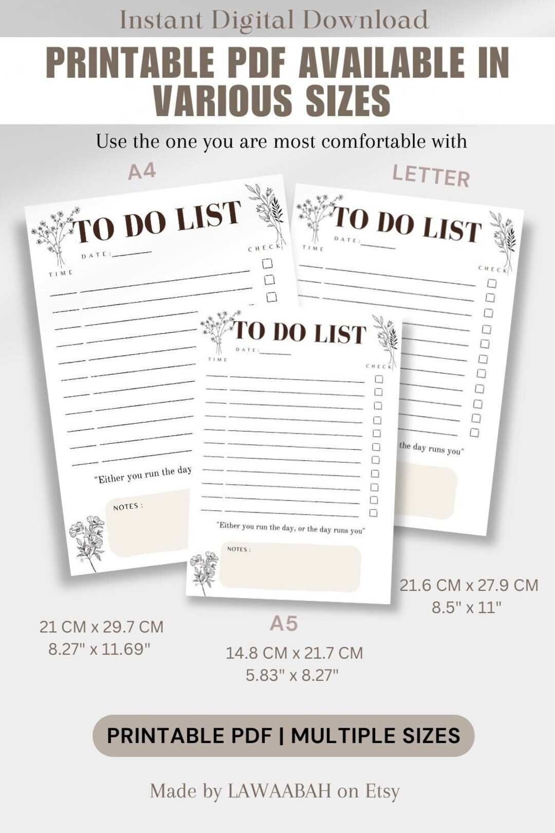 Minimal to Do List Printable, Simple Tasks List Template, Productivity ...