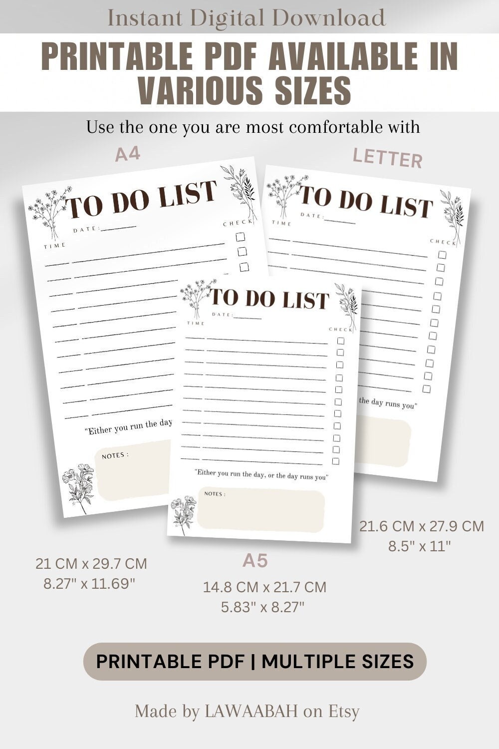 Minimal to Do List Printable, Simple Tasks List Template, Productivity ...