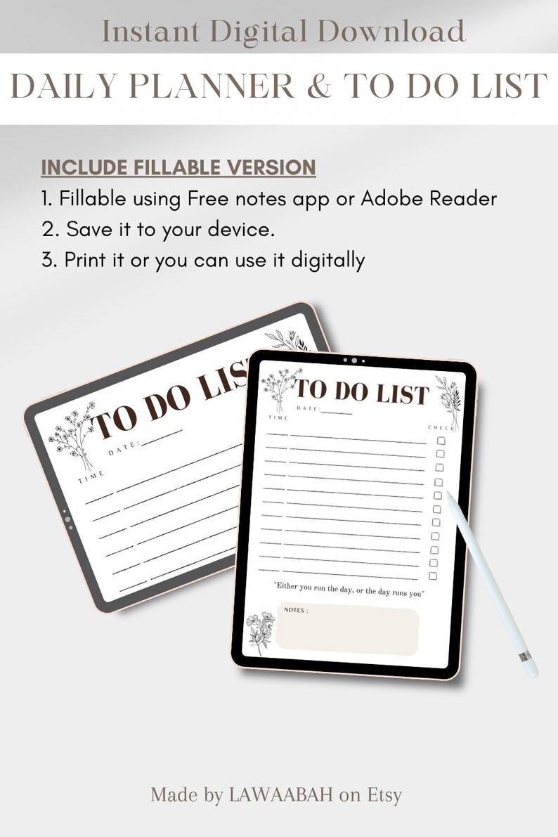 Minimal to Do List Printable, Simple Tasks List Template, Productivity ...