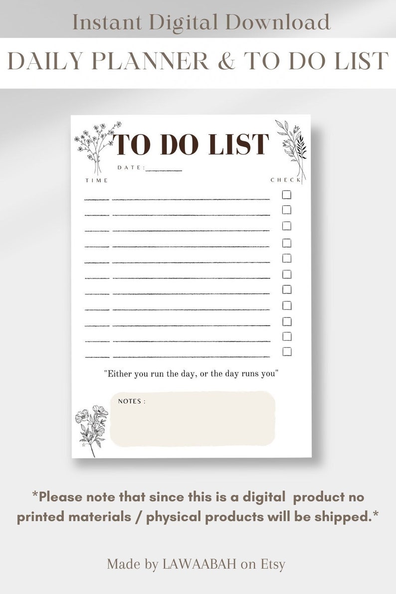 Minimal to Do List Printable, Simple Tasks List Template, Productivity ...