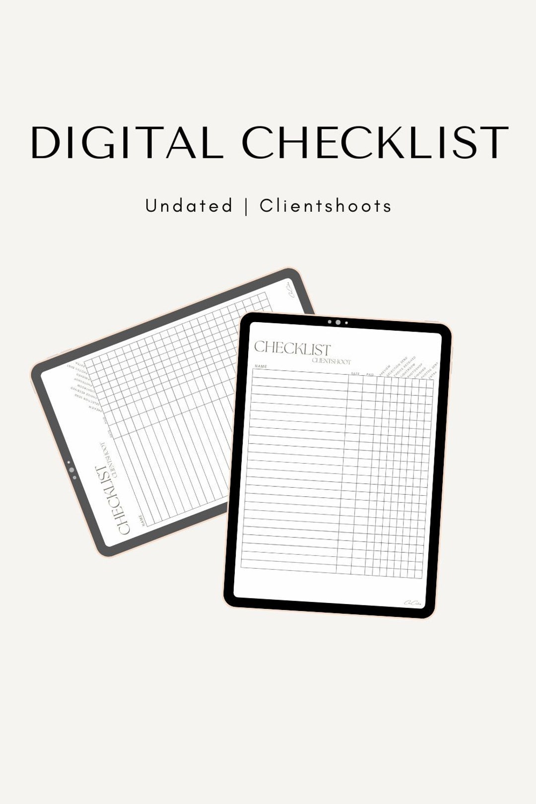Client Shoot Checklist, Client Tracker, Customer Service, Photography ...
