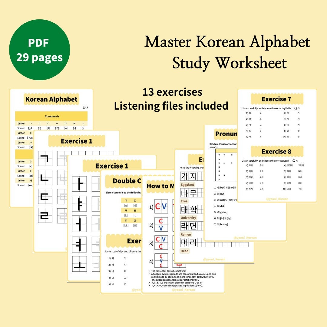 Master Korean Alphabet - Etsy