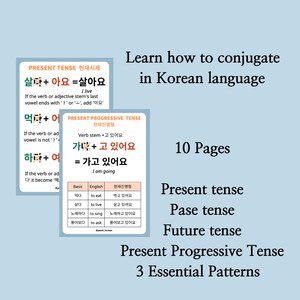 50 Essential Korean Verbs - Etsy
