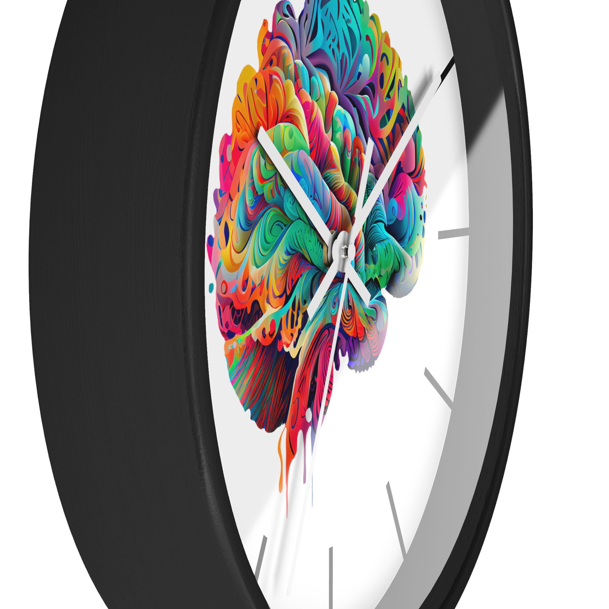 Colorful Brain Wall Clock, Mental Health Clock, Counselor Office Decor ...
