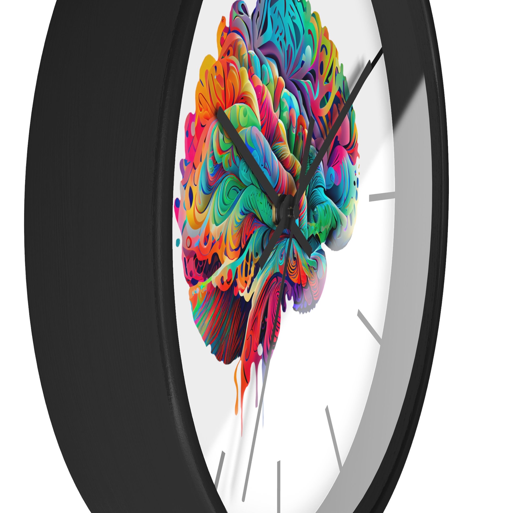 Colorful Brain Wall Clock, Mental Health Clock, Counselor Office Decor ...