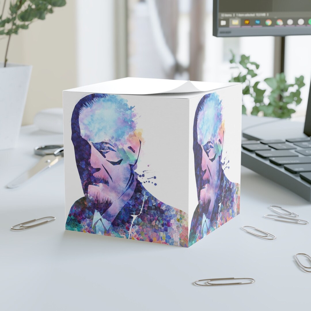 Sigmund Freud Note Cube, Colorful Note Cube, Therapist Office Decor ...