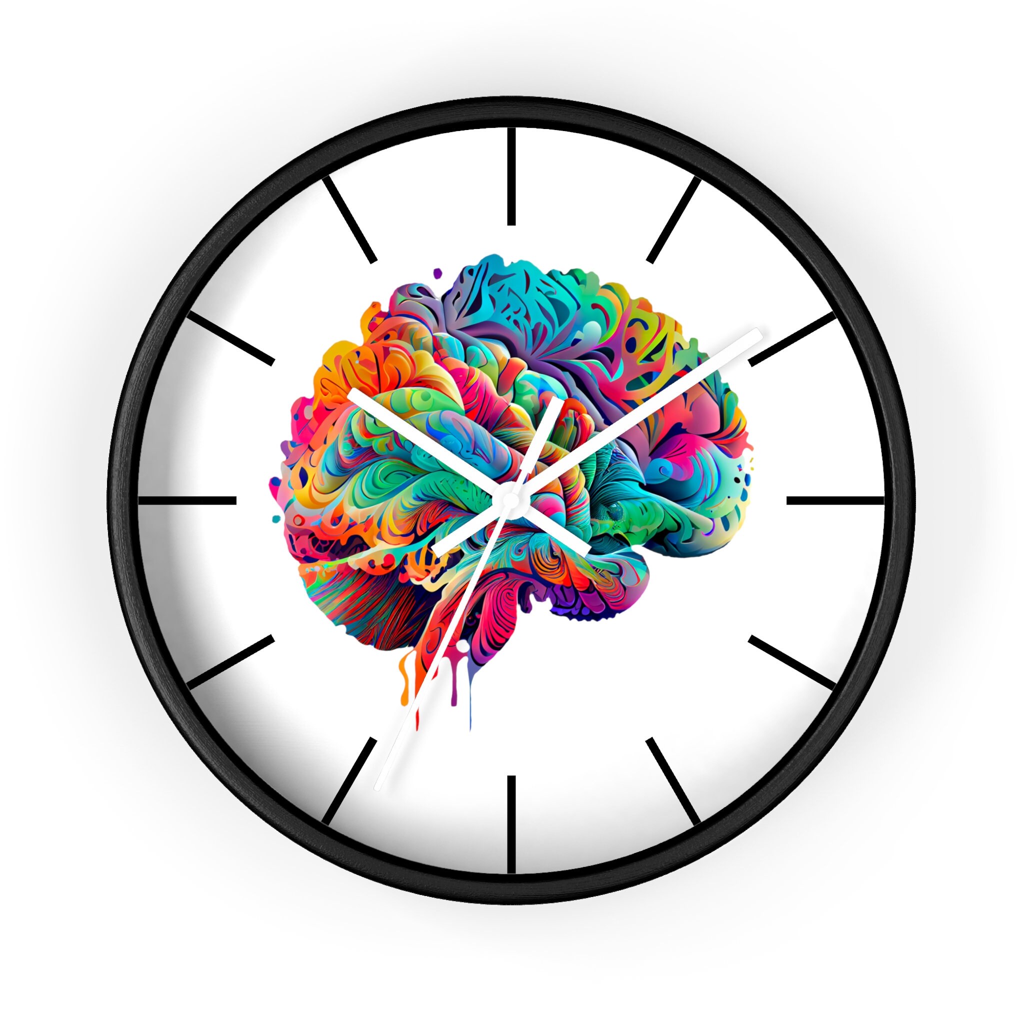 Colorful Brain Wall Clock, Mental Health Clock, Counselor Office Decor ...