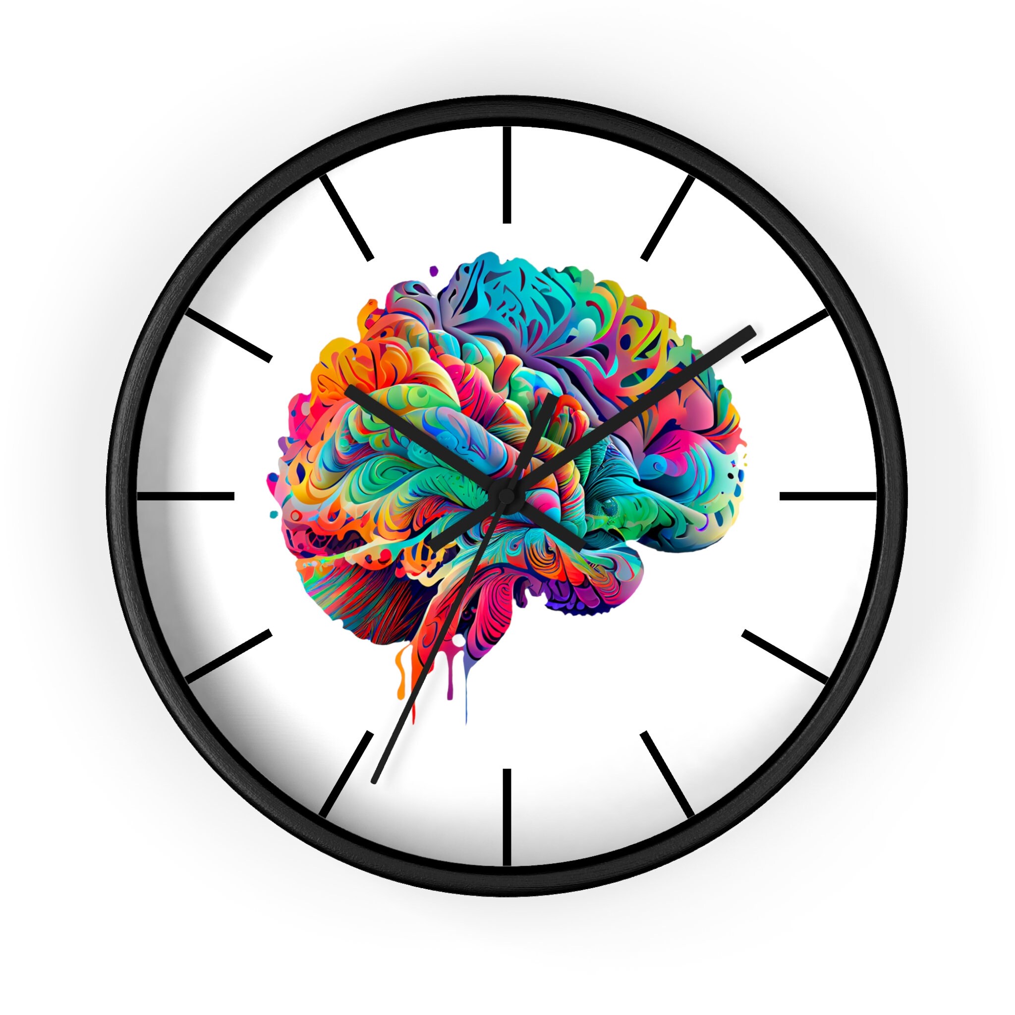 Colorful Brain Wall Clock, Mental Health Clock, Counselor Office Decor ...