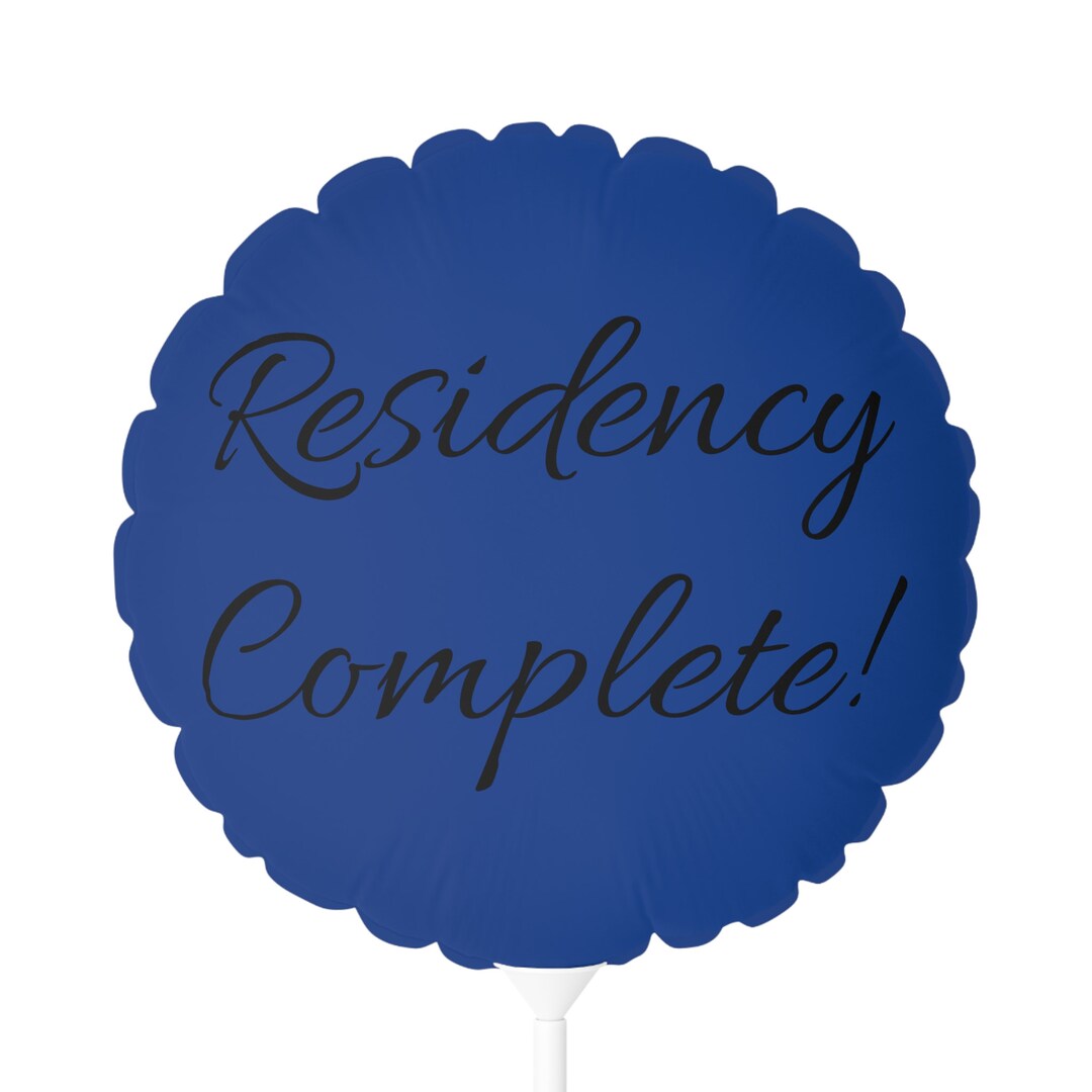Residency Graduation Blue Balloon round and Heart-shaped, 11, Resident ...