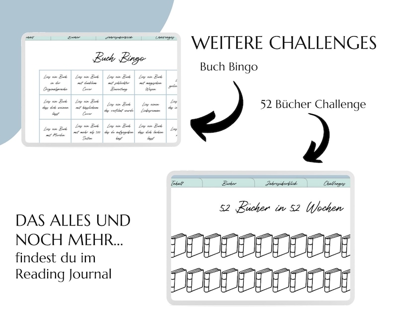 Digitales Reading Journal deutsch Goodnotes Lesetagebuch - Etsy