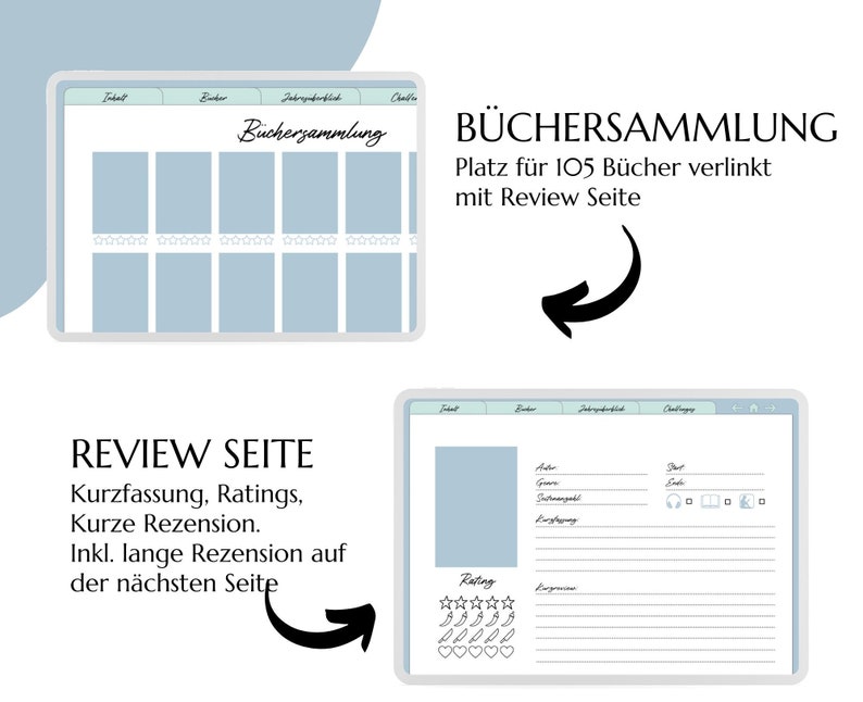 Digitales Reading Journal (Deutsch) | Goodnotes | Lesetagebuch - Etsy.de