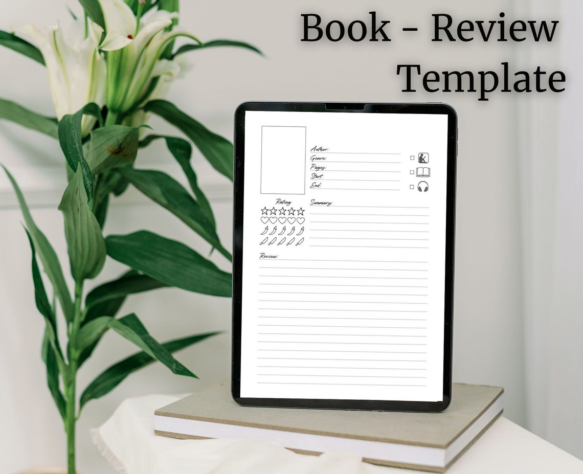Book Review Template | Digital, Printable | Minimalist Template for ...