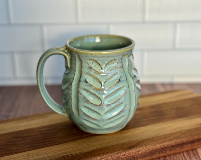 Coffee or Tea Bulb Mug | Handmade and Hand Carved Pottery Stoneware Mug ...