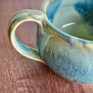 Chowder Bowl | Handmade Stoneware Pottery Chowder Bowl in Green, Blue ...