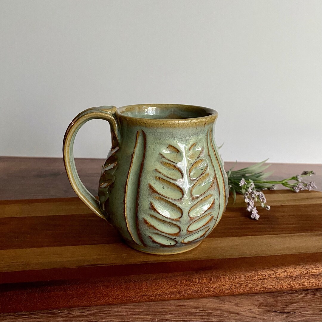 Coffee or Tea Bulb Mug | Handmade and Hand Carved Pottery Stoneware Mug ...