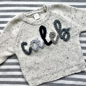 Custom Name Boy Confetti Sweater, Personalized Name Sweater, Hand ...