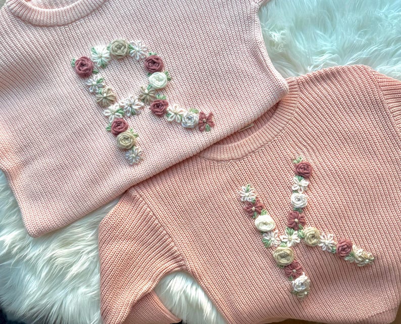 Custom Initial Sweater, Baby Letter Sweater, Personalized Sweater, Baby ...