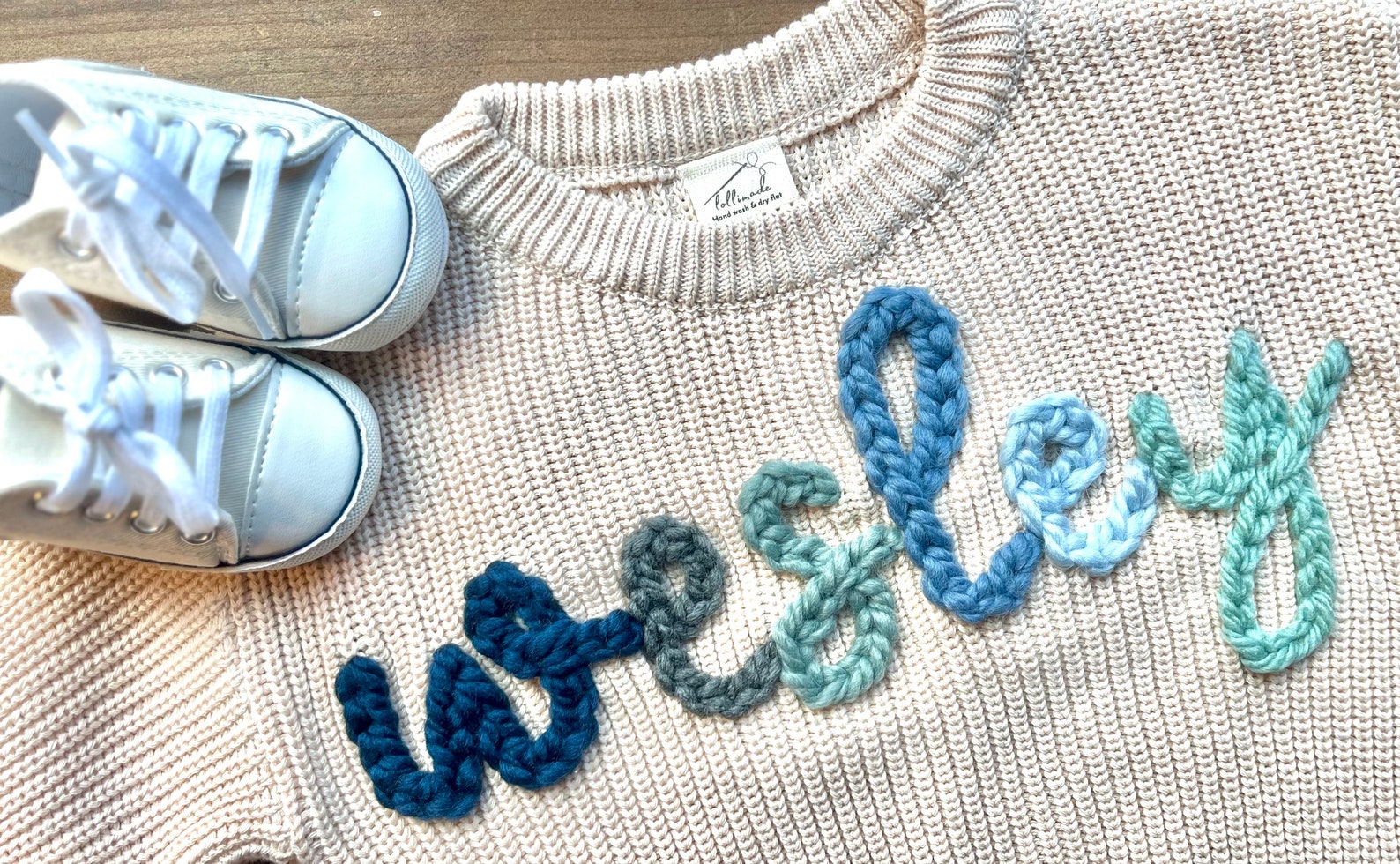 Custom Name Boy Sweater, Personalized Name Sweater, Hand Embroidered ...