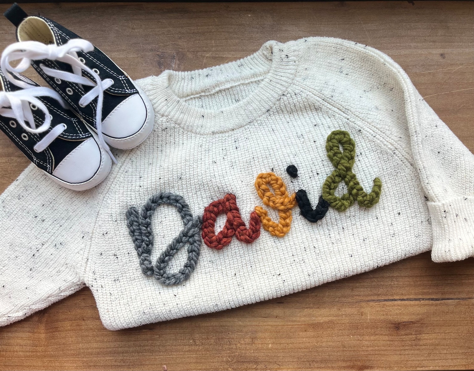 Custom Name Boy Sweater, Personalized Name Sweater, Hand Embroidered ...