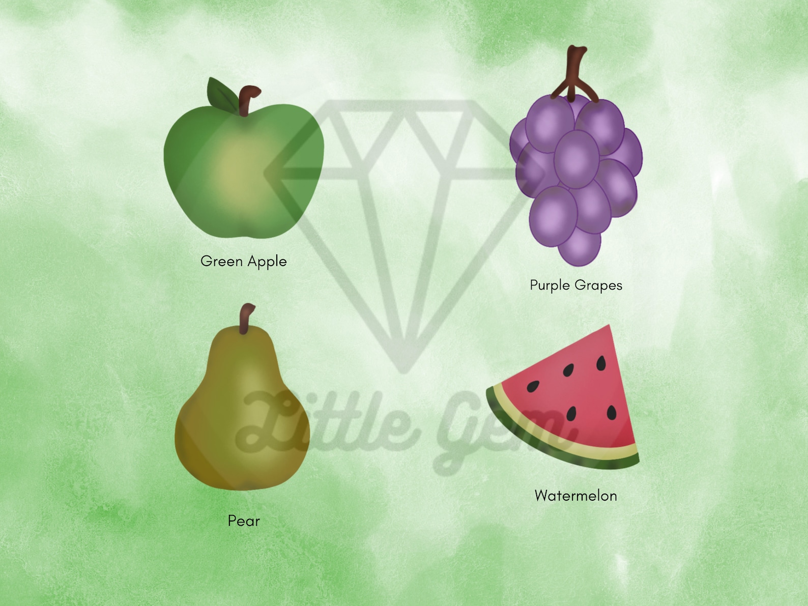 Fruit Clipart - Pineapple/strawberry/cherry/banana/orange/apple/peach ...