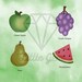 Fruit Clipart - Pineapple/strawberry/cherry/banana/orange/apple/peach ...