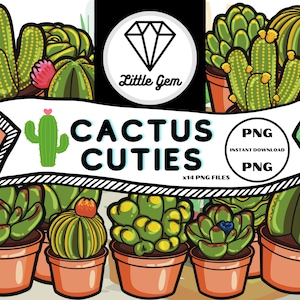Cactus/succulent Clipart - Potted Indoor Plant/cute Cactus - X14 PNG ...