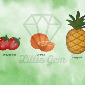 Fruit Clipart - Pineapple/strawberry/cherry/banana/orange/apple/peach ...