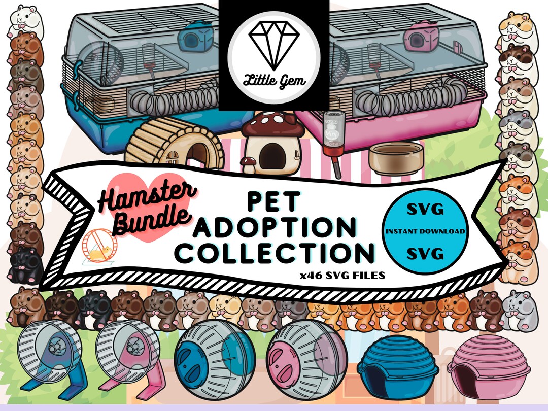 Hamster Clipart SVG Files X46 SVG Bundle Pet and Accessories Bundle ...