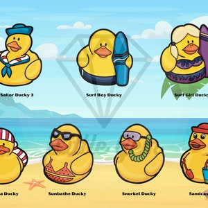 Ocean-themed Rubber Duck Clipart - X19 PNG Bundle - Seaside/holiday ...