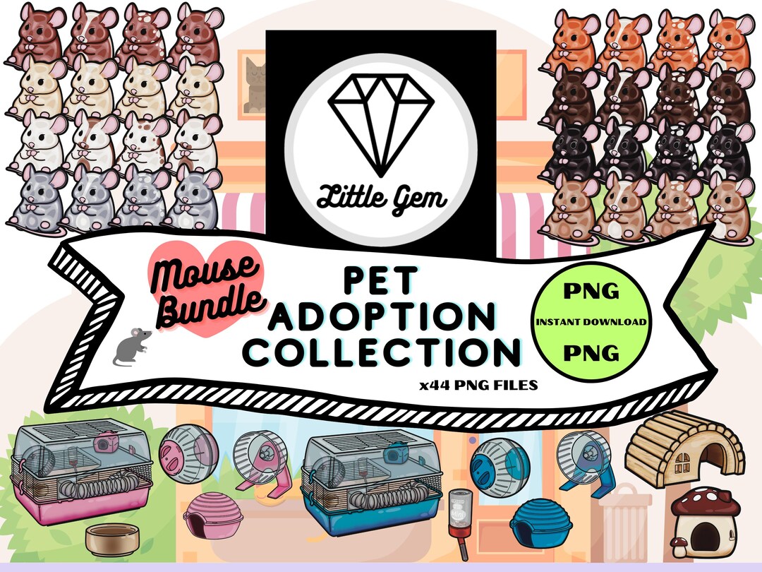 Mouse/mice Clipart PNG Files - X44 PNG Bundle - Pet and Accessories ...