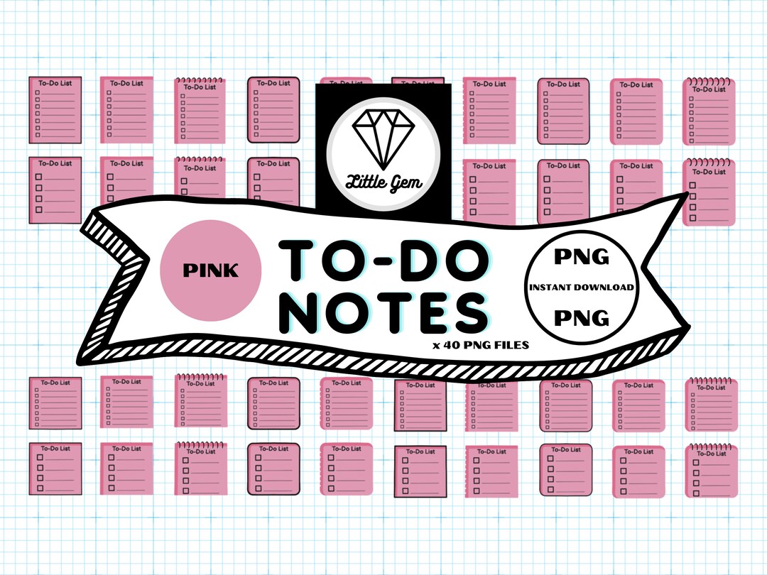 To-do Lists - Journal and Planner - Digital Note Paper - X40 PNG Bundle ...