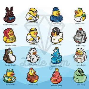 Fancy Dress/mixed Rubber Duck Clipart Bundle - X36 PNG Bundle - Themed ...
