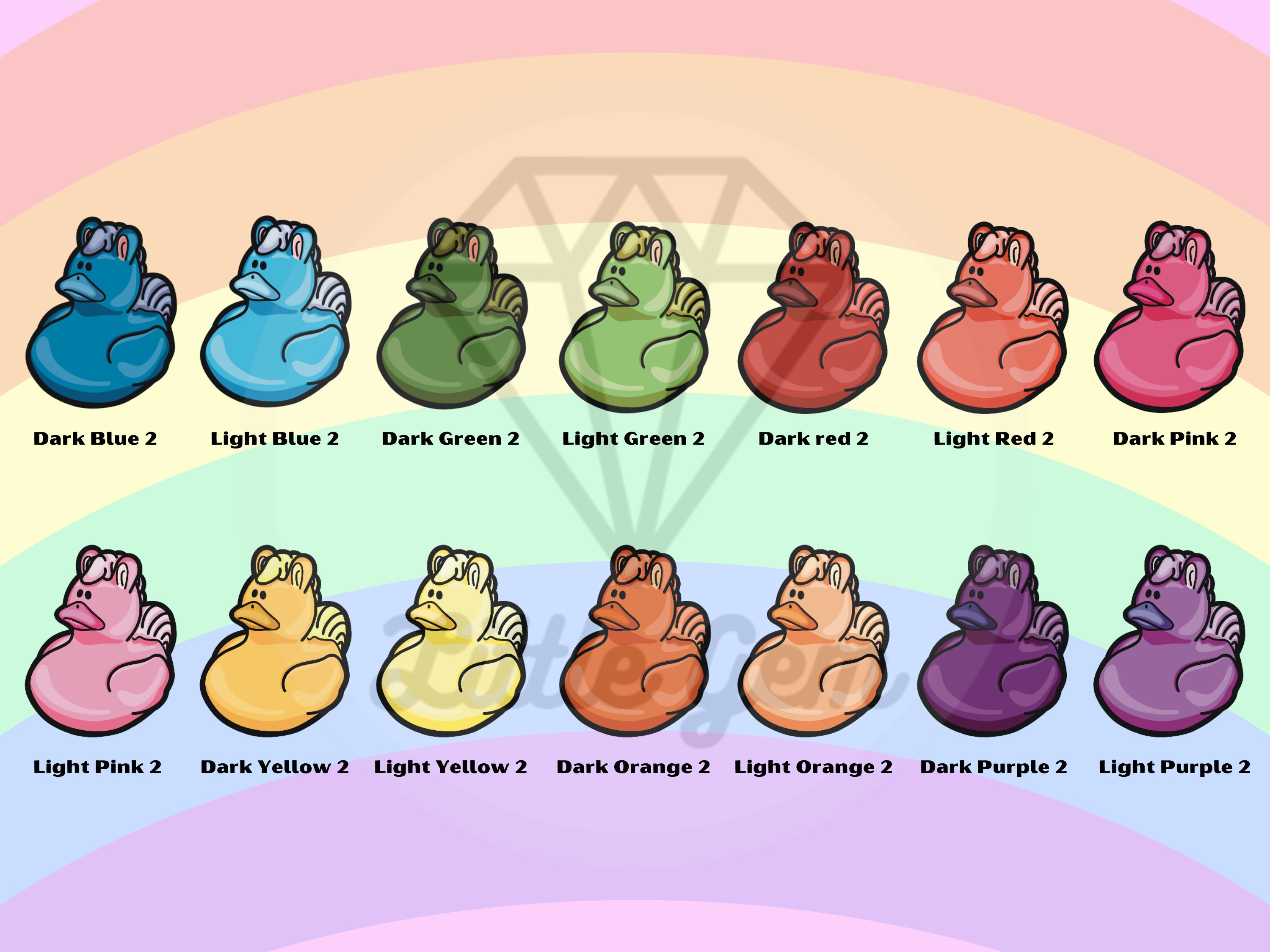 Rainbow Pony Rubber Duck Clipart - X28 PNG Bundle - Horse Rubber Duck ...