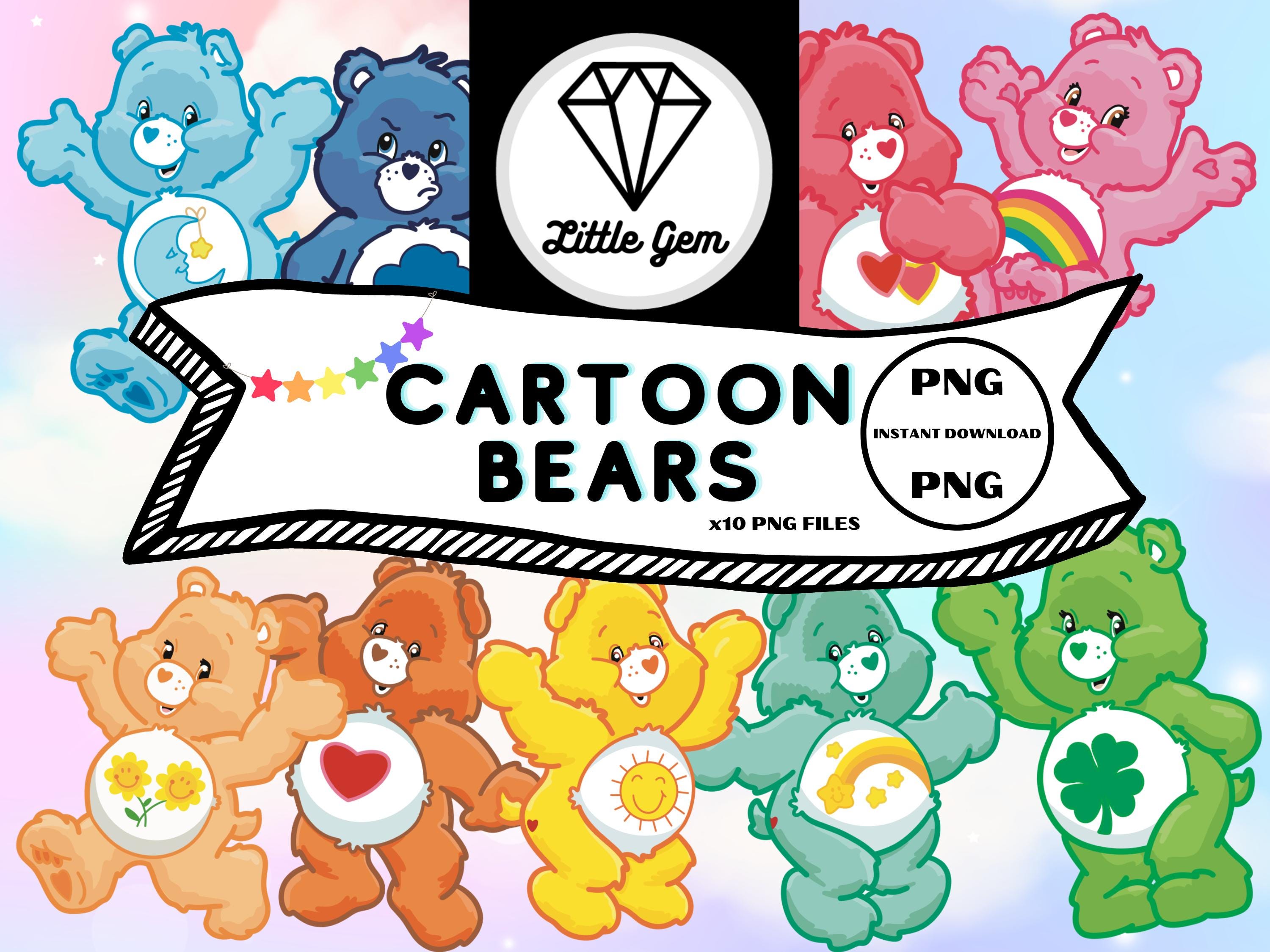 Cartoon Bear Clipart - Cute Teddy Bear - Rainbow Coloured Bears - X10 ...
