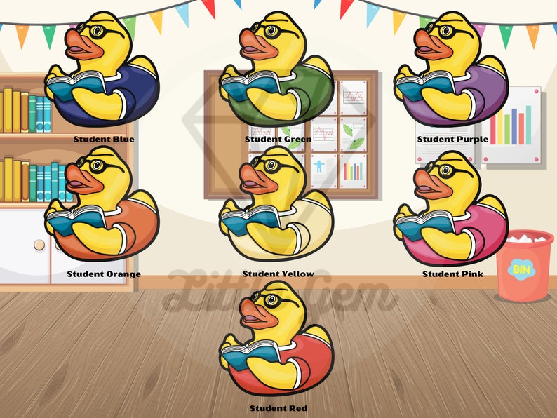 Teacher Rubber Duck Clipart - X20 PNG Bundle - School Teacher Rubber ...