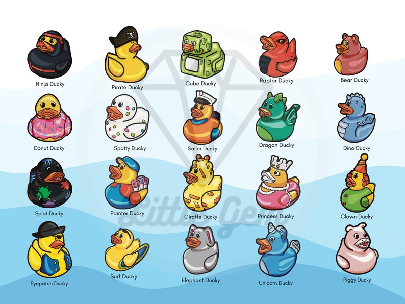 Fancy Dress/mixed Rubber Duck Clipart Bundle - X36 PNG Bundle - Themed ...
