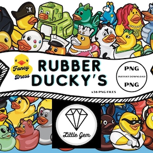 Fancy Dress/mixed Rubber Duck Clipart Bundle - X36 PNG Bundle - Themed ...