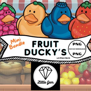 Fruit Rubber Duck Clipart - X4 PNG Bundle - Fruits Rubber Duck Bundle ...