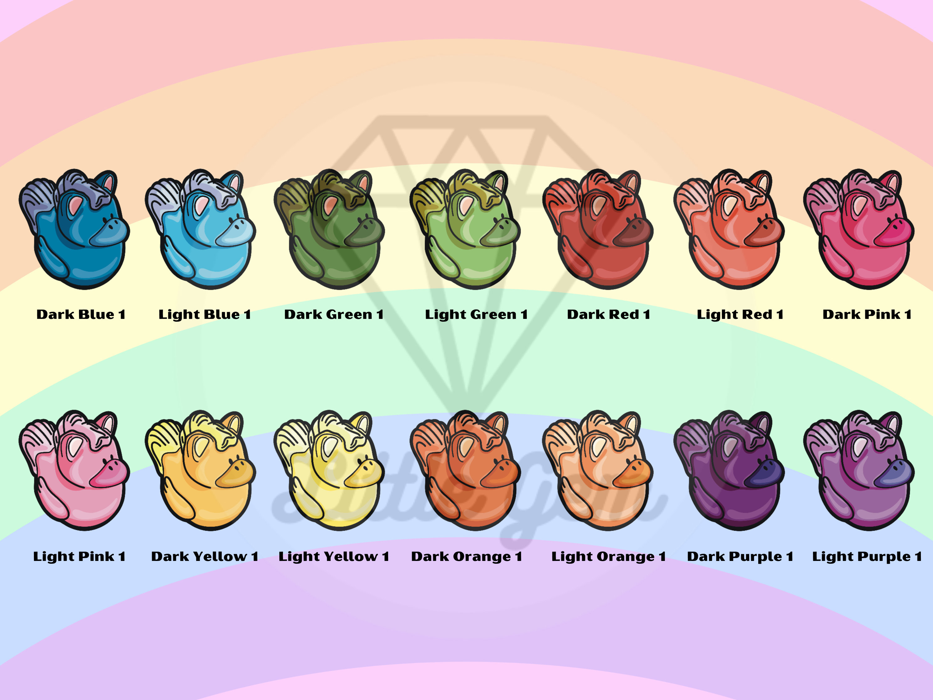 Rainbow Pony Rubber Duck Clipart - X28 PNG Bundle - Horse Rubber Duck ...