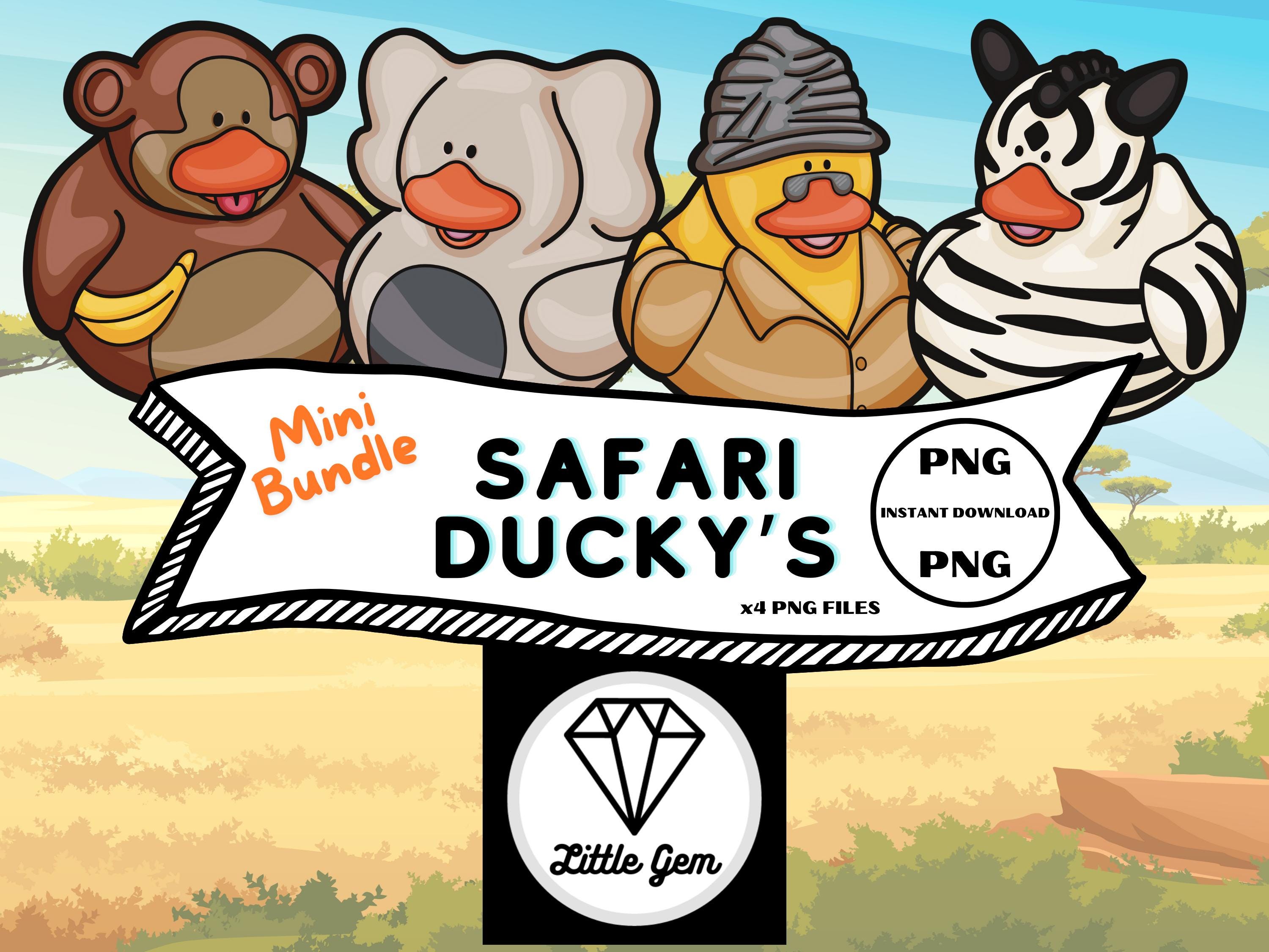 Safari Rubber Duck Clipart - X4 PNG Bundle - Animal Rubber Duck Bundle ...