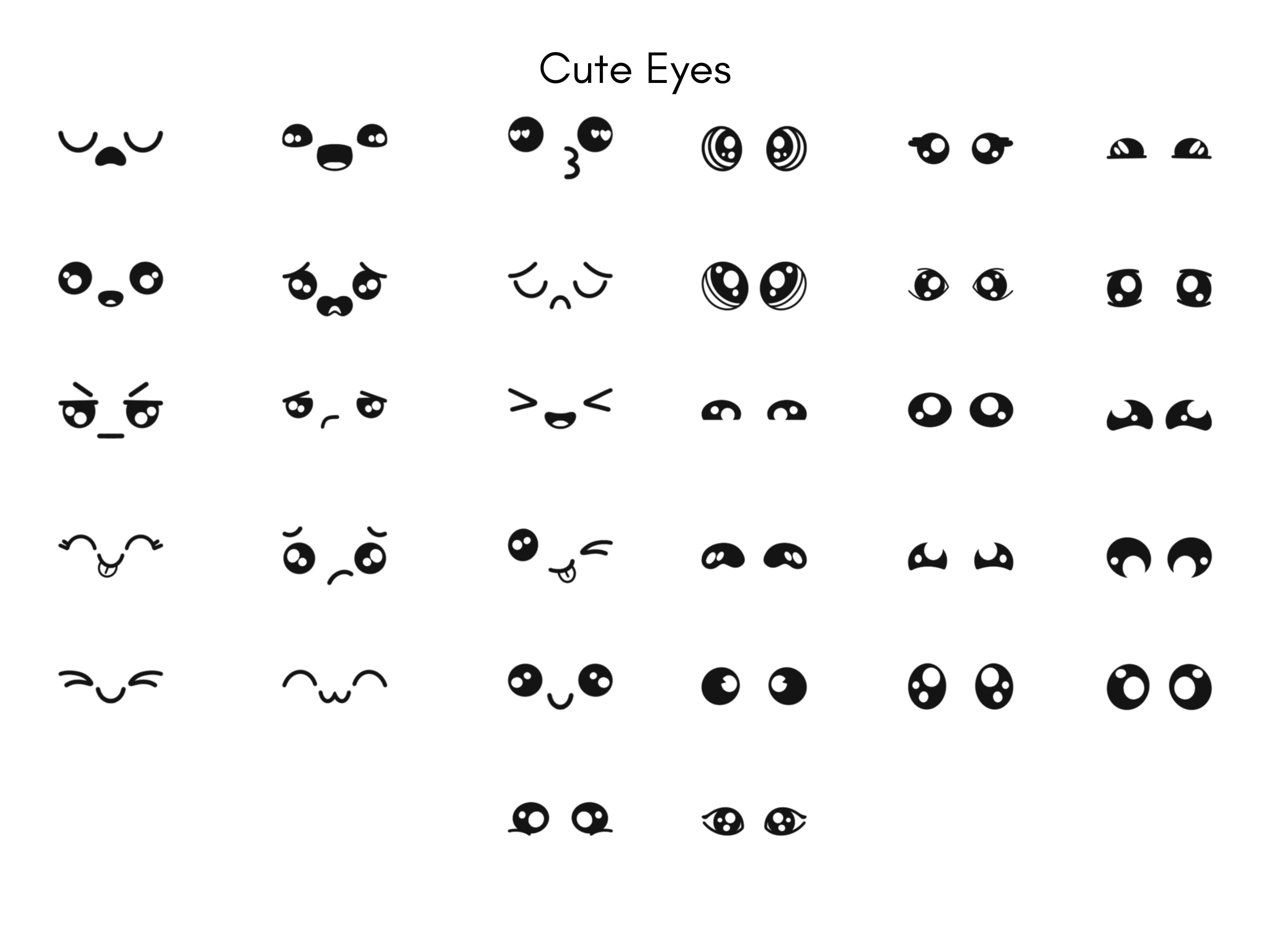 Eye Outlines and Cute Eye Clipart X 42 PNG X42 SVG Bundle - Etsy