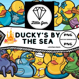 Ocean-themed Rubber Duck Clipart - X19 PNG Bundle - Seaside/holiday ...