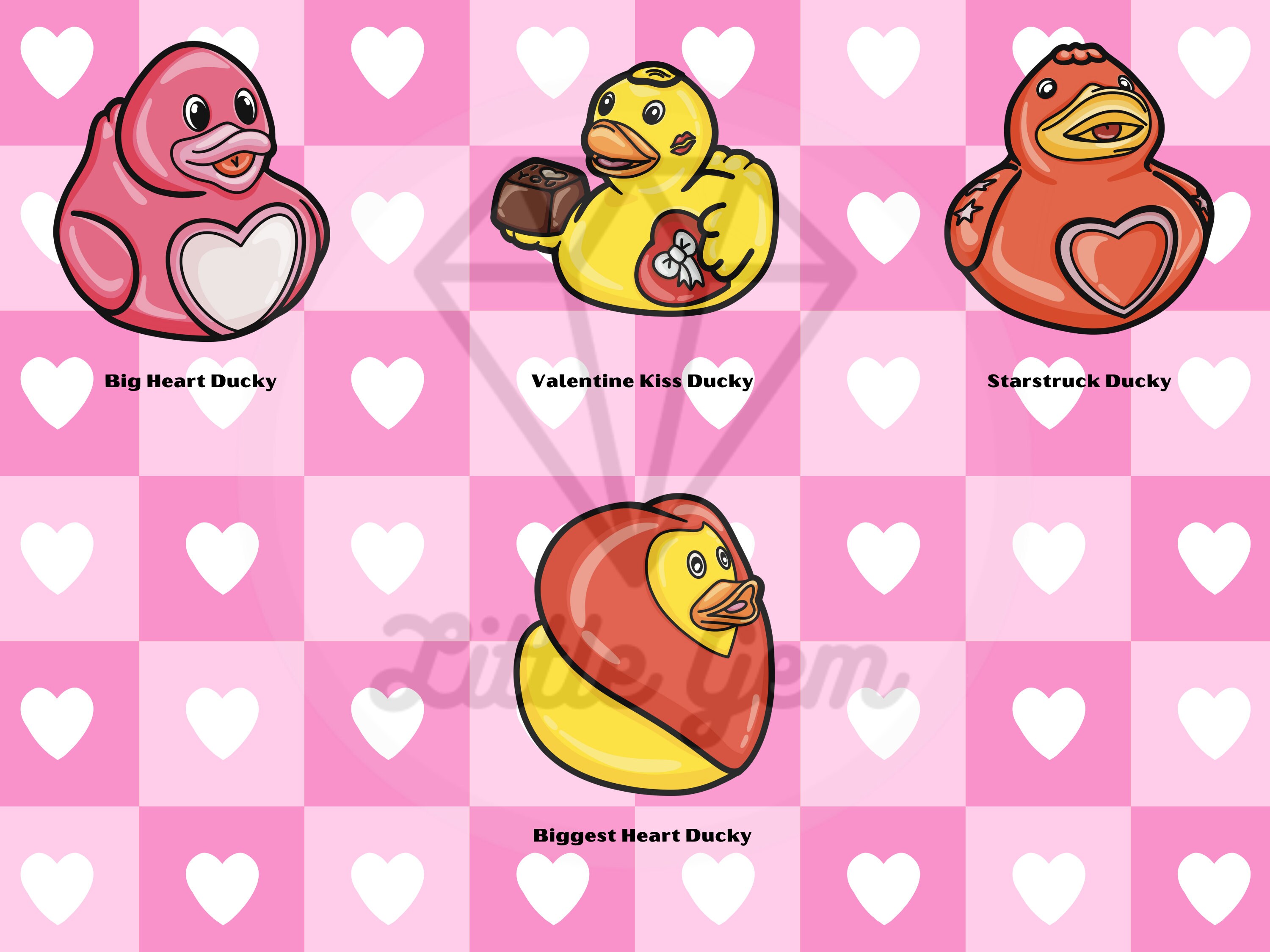 Valentine's Day Rubber Duck Clipart - X14 PNG Bundle - Love/romance ...